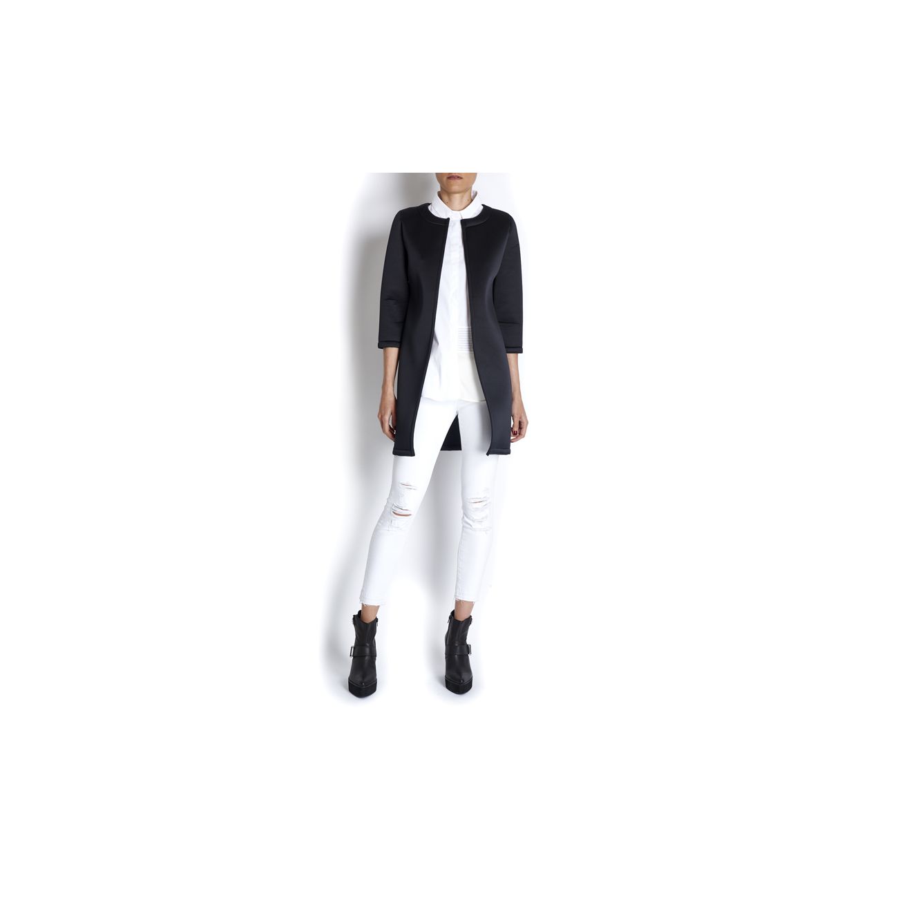 ES' GIVIEN ES' GIVIEN SPOLVERINO DONNA IN NEOPRENE BLACK | Mascheroni Moda ES' GIVIEN ES' GIVIEN SPOLVERINO DONNA IN NEOPRENE BLACK | Mascheroni Moda